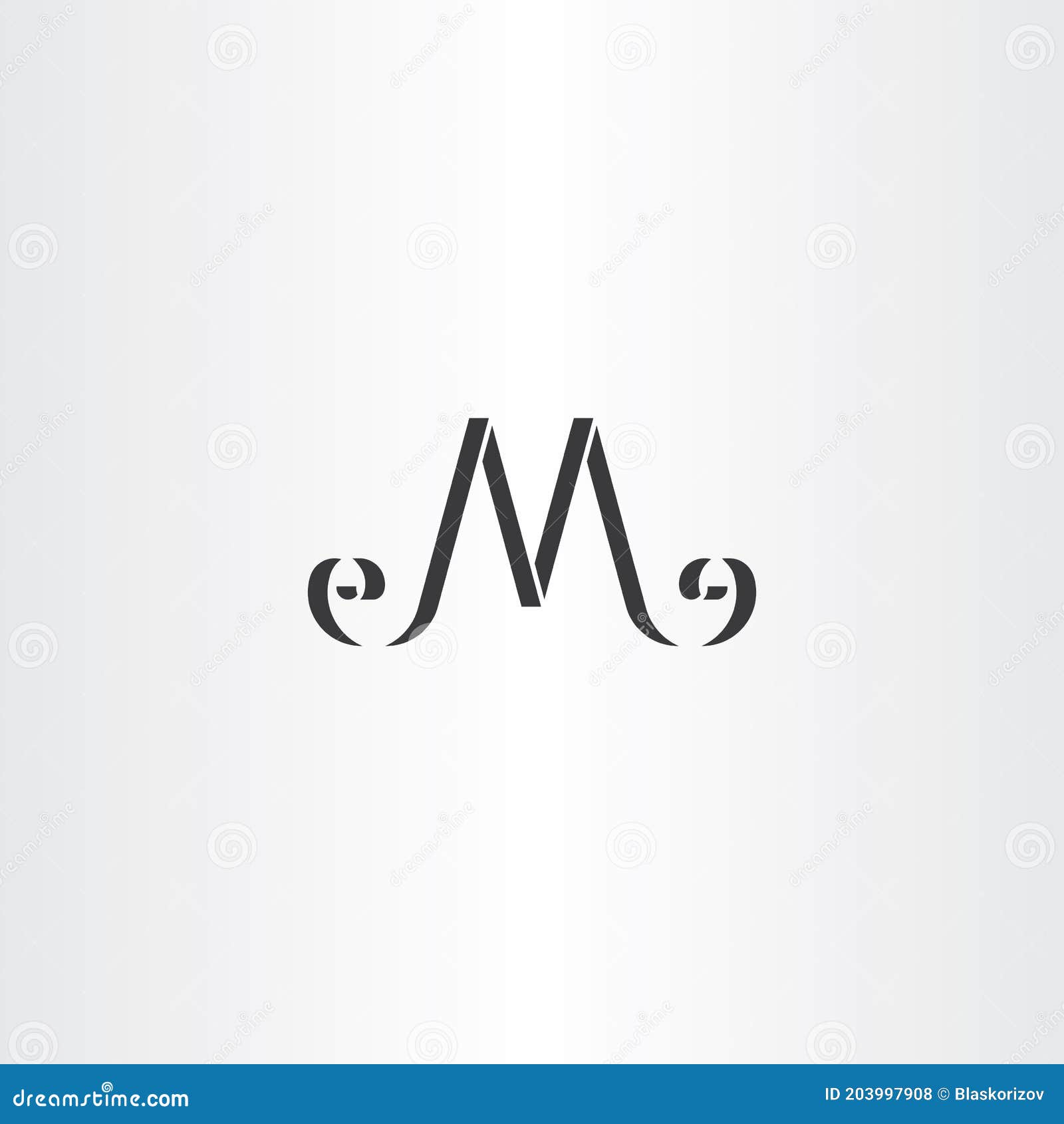 Stylized M Letter Logo M Icon Black Vector Symbol Stock Vector ...