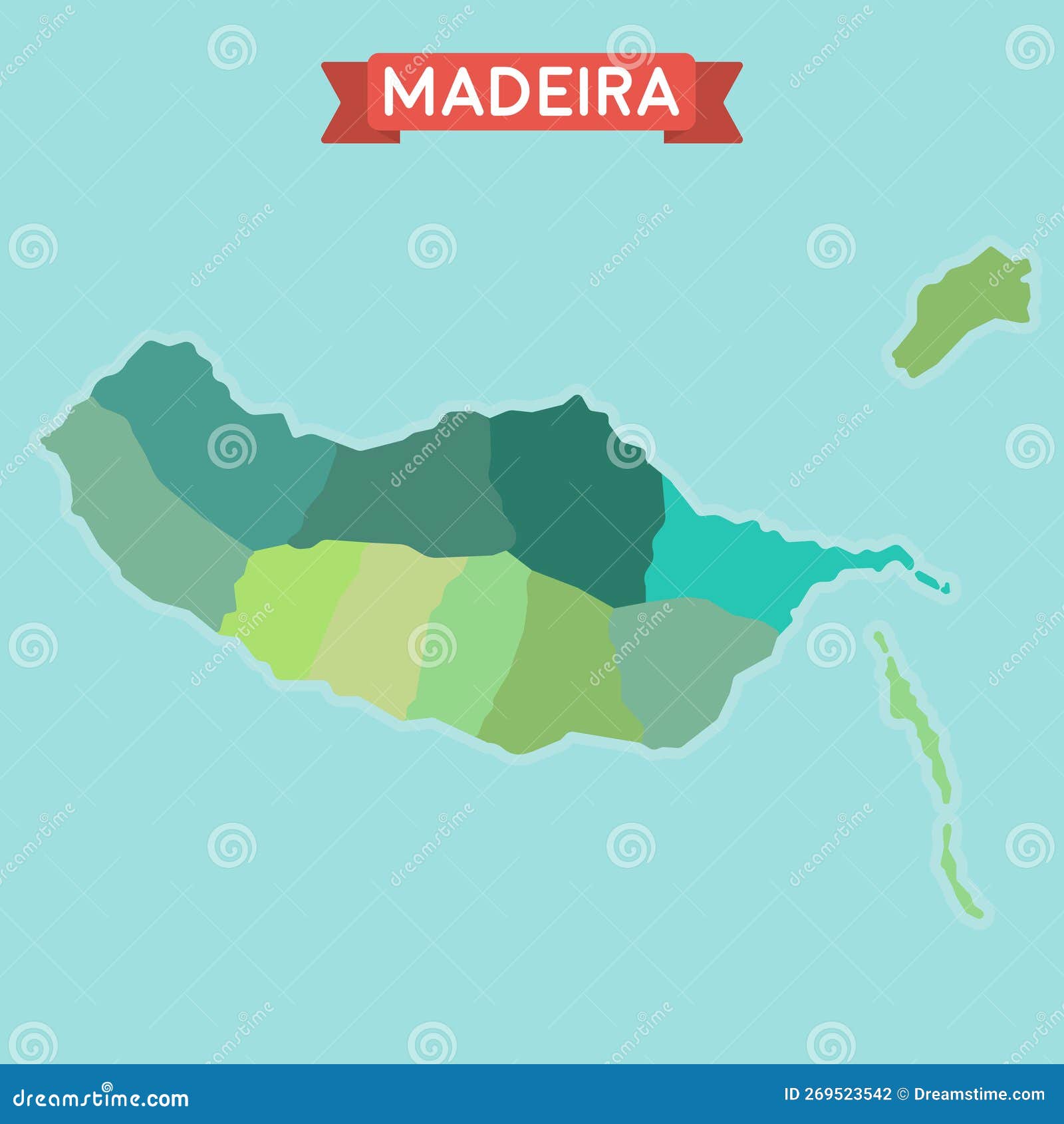 Stylized Madeira Map Vector Illustration | CartoonDealer.com #269523542