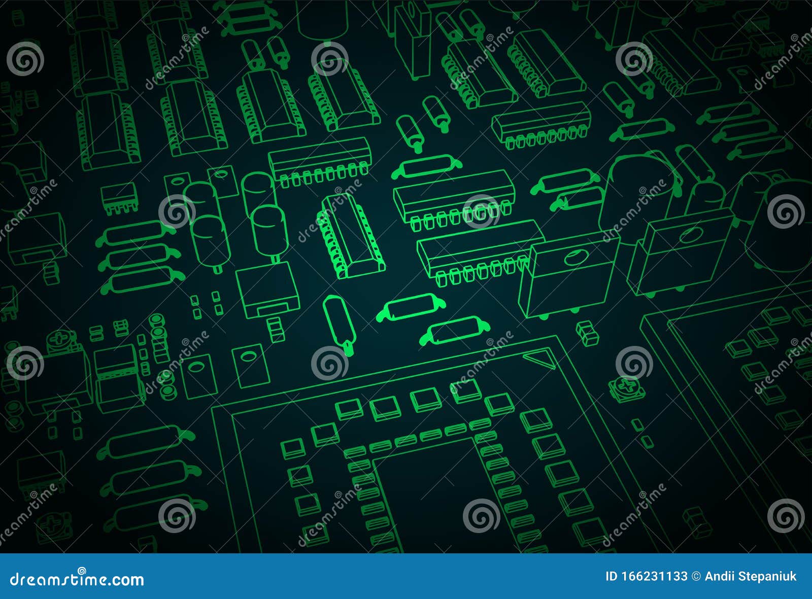 Stylized Mainboard closeup stock vector. Illustration of communication ...