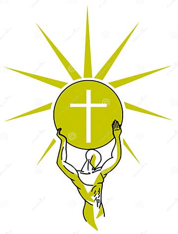 Stylized Man with Cross Isolated Stock Vector - Illustration of person ...