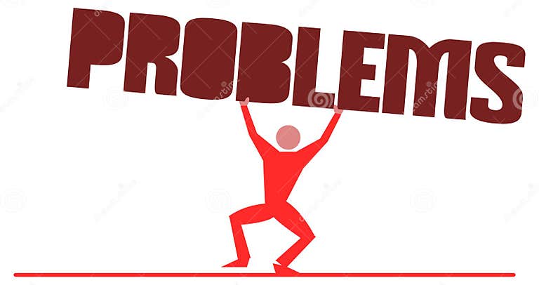 Stylized Man Crushed by Problems Isolated Stock Vector - Illustration ...