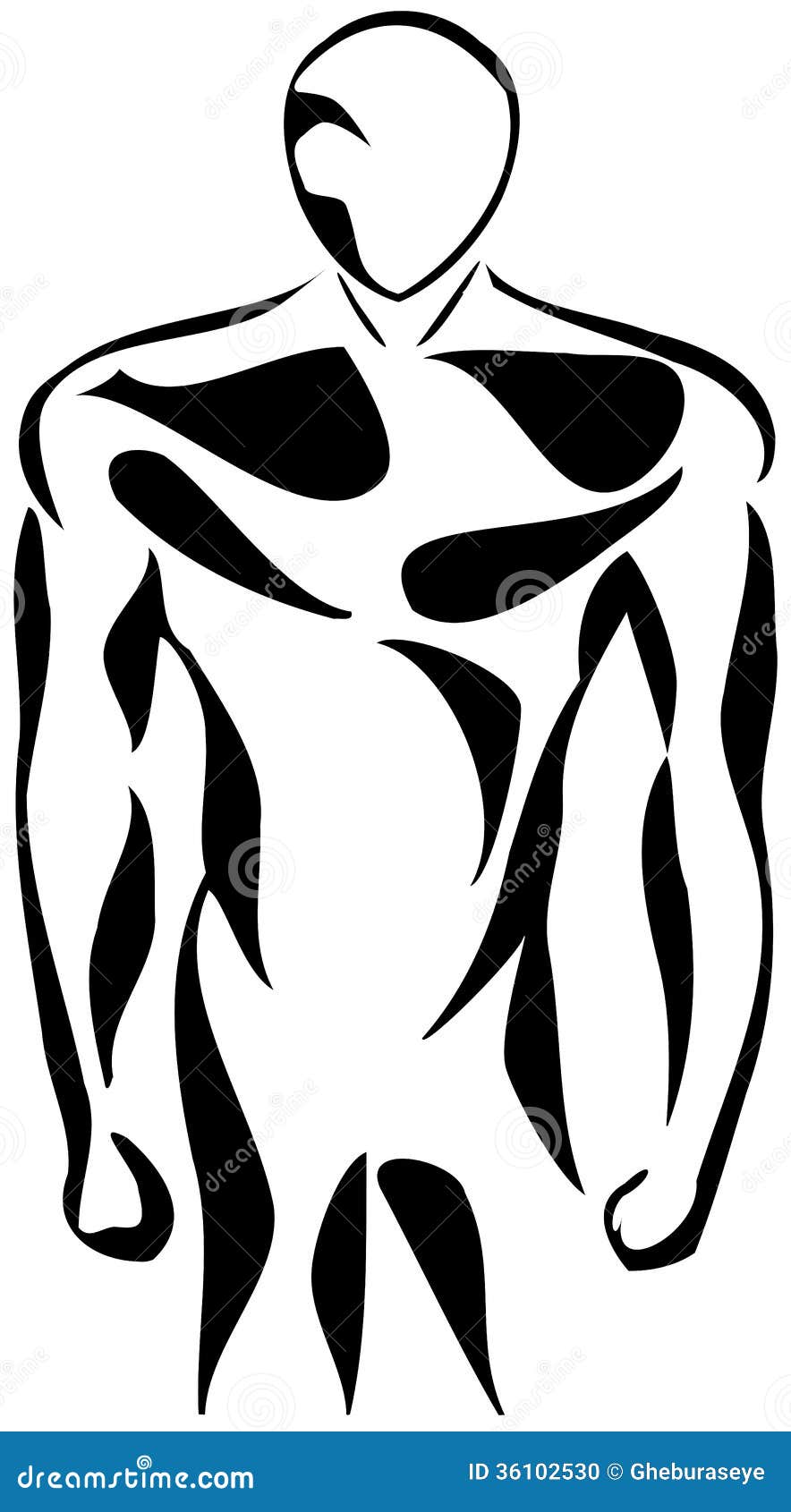 Stylized Man Isolated in Black Stock Illustration - Illustration of ...