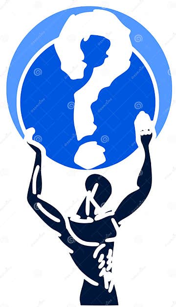 Stylized Man with Question Mark in Blue Tones Stock Vector ...