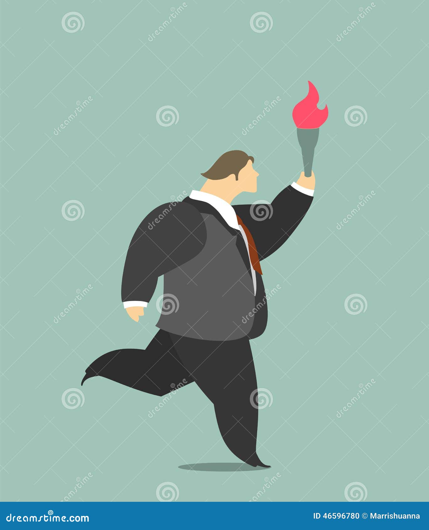 Stylized Man Runs with the Torch Stock Vector - Illustration of people ...