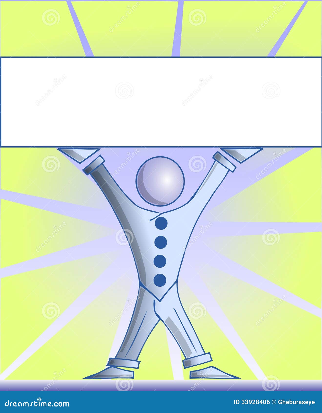 Stylized Man with Signboard Stock Illustration - Illustration of ...