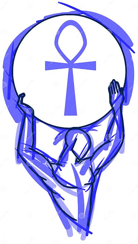 Stylized Man with Symbol Ankh Stock Vector - Illustration of muscle ...