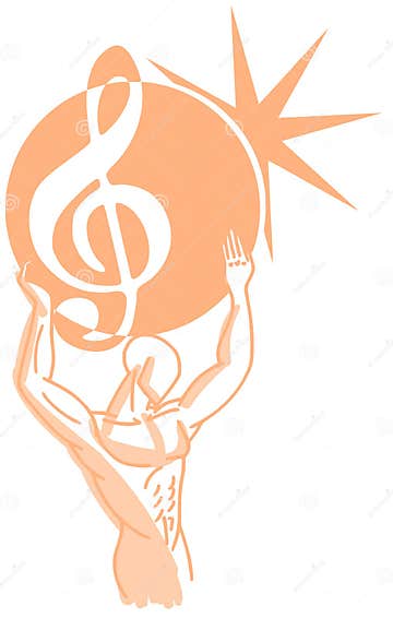Stylized Man with Treble Clef Stock Vector - Illustration of infinity ...