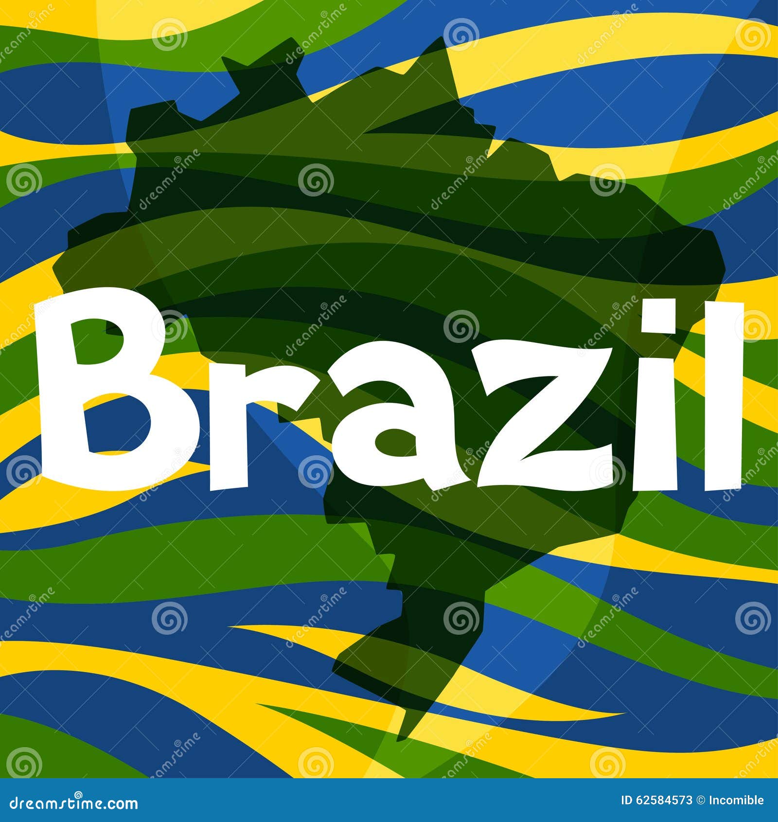 Stylized Map of Brazil with Abstract Color Stripes Stock Vector ...
