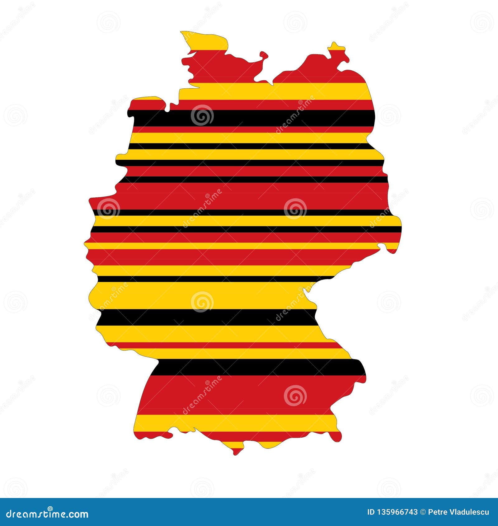 Stylized Map of Germany with Colored Hatchings Stock Vector ...