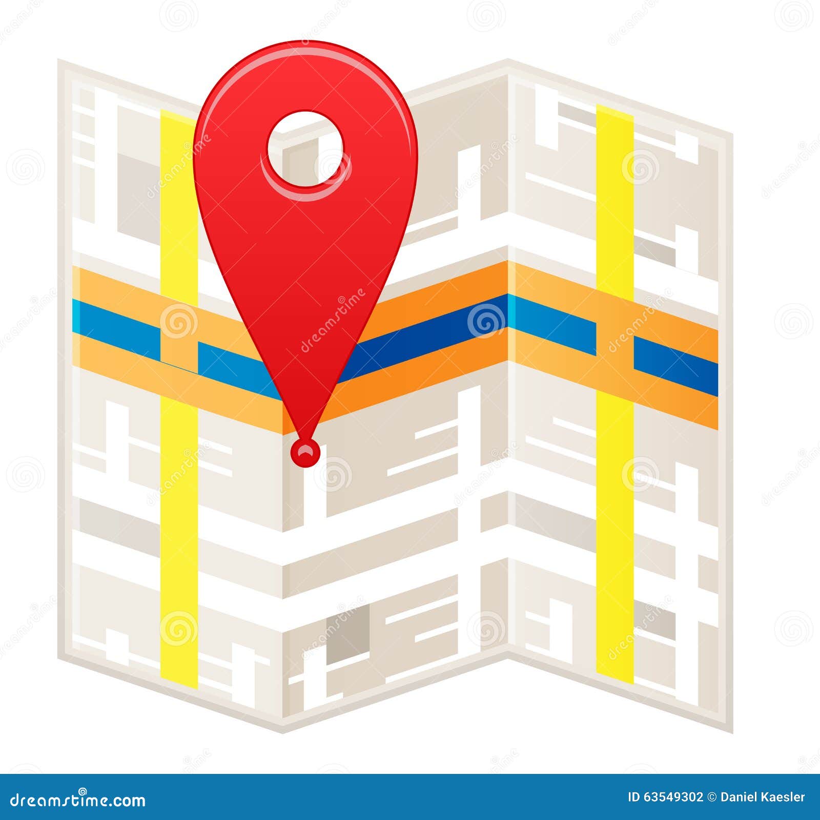 Stylized map icon stock illustration. Illustration of guide - 63549302