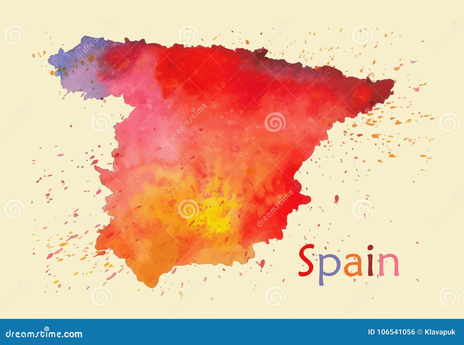 Stylized map of Spain stock vector. Illustration of kingdom - 106541056