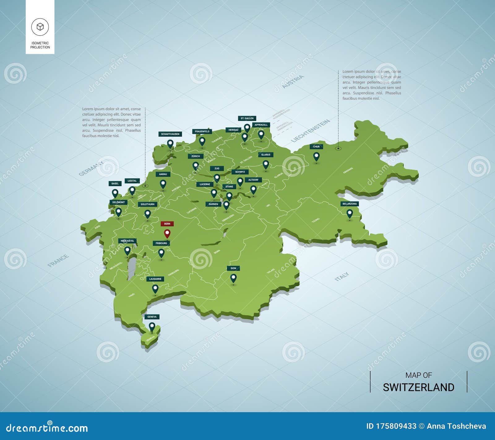 Stylized Map of Switzerland. Isometric 3D Stock Vector - Illustration ... Stylized Map of Switzerland. Isometric 3D Stock Vector - Illustration ...