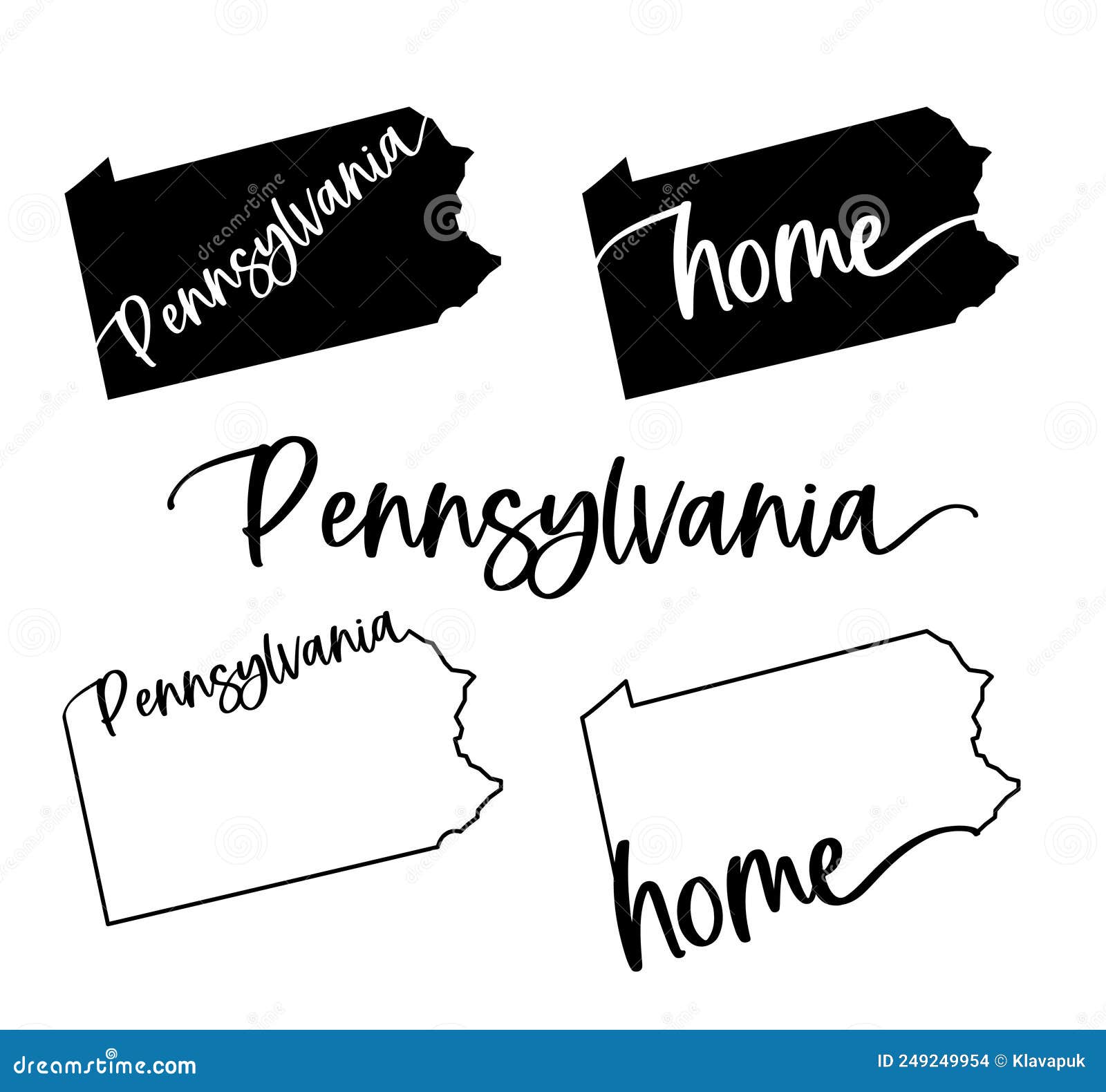 Pennsylvania State Outline Administrative And Political Vector Map In ... Pennsylvania State Outline Administrative And Political Vector Map In ...