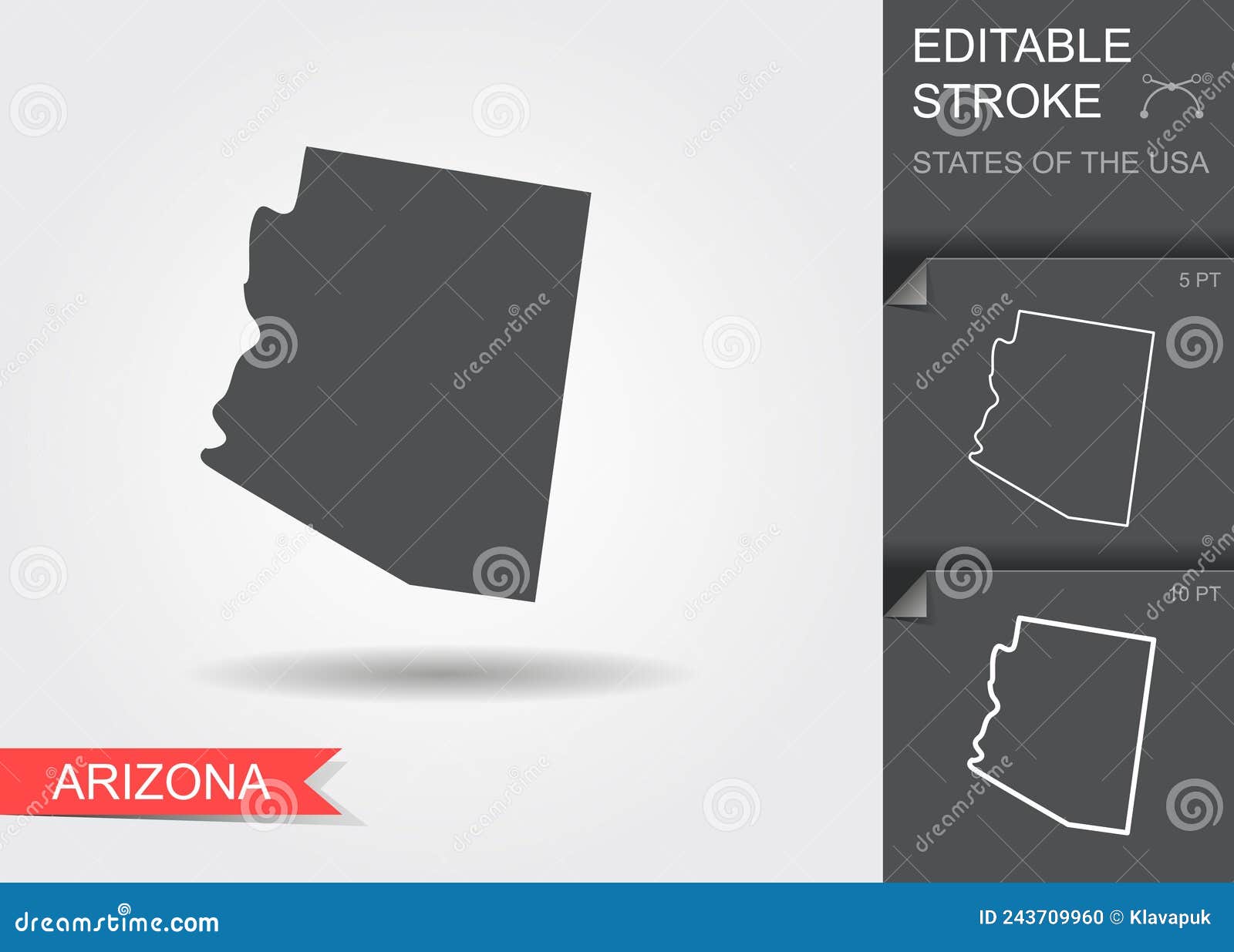 Arizona Vector State Map With Community Assistance And Activates ...