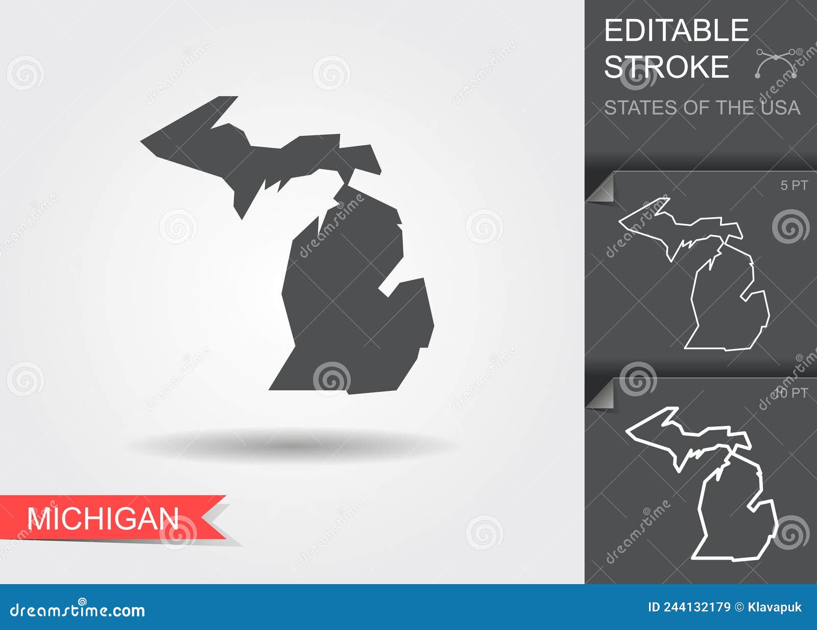 Map For State Of Michigan - Outline - Map Michigan - Us Map - United ...