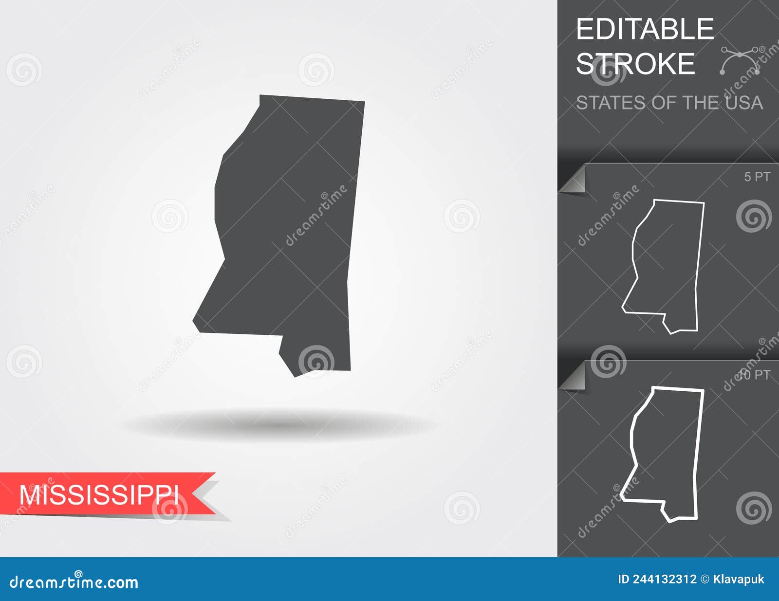 Mississippi Vector Label With Crocodile Alligator And Wetland River ...