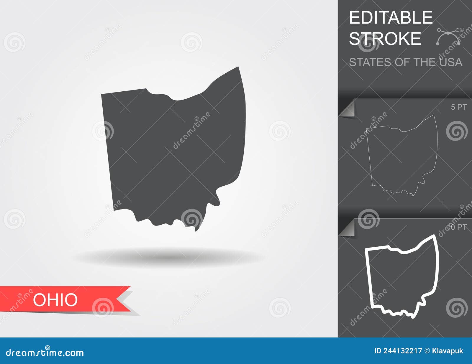 Ohio Vector Silhouette. Nickname Inscription Buckeye State. Image For ...