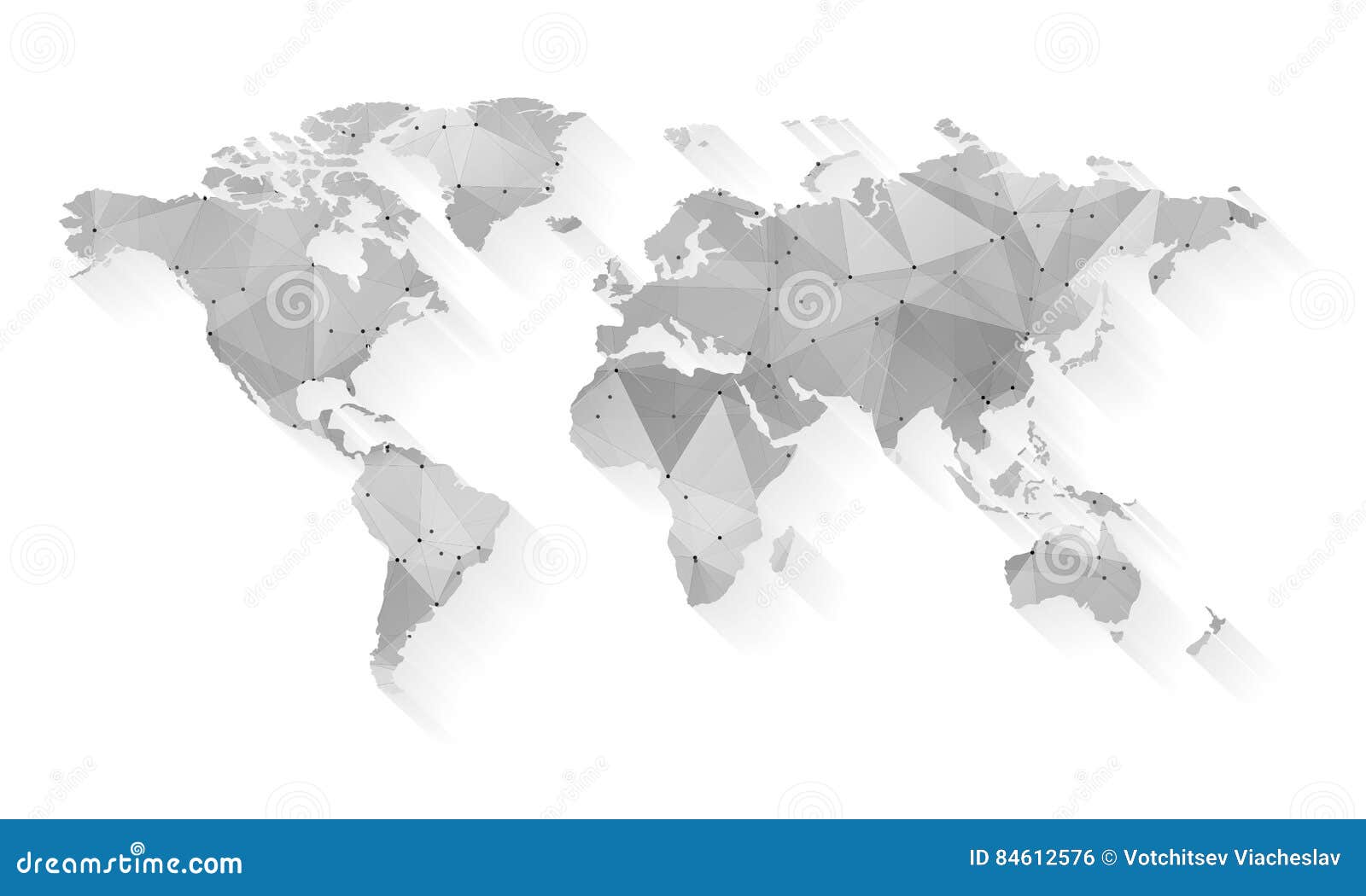 Stylized Map of World stock vector. Illustration of grid - 84612576