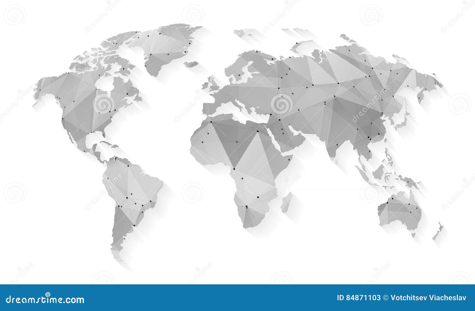 Stylized Map of World stock vector. Illustration of network - 84871103