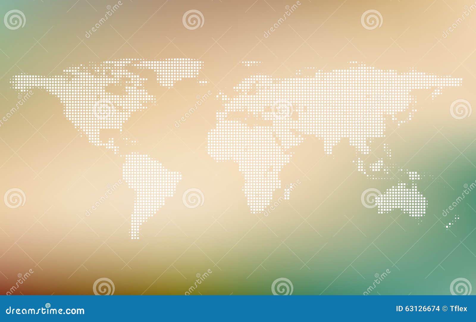 Stylized Map of World. World Map Concept on Blurred Smooth Background ...