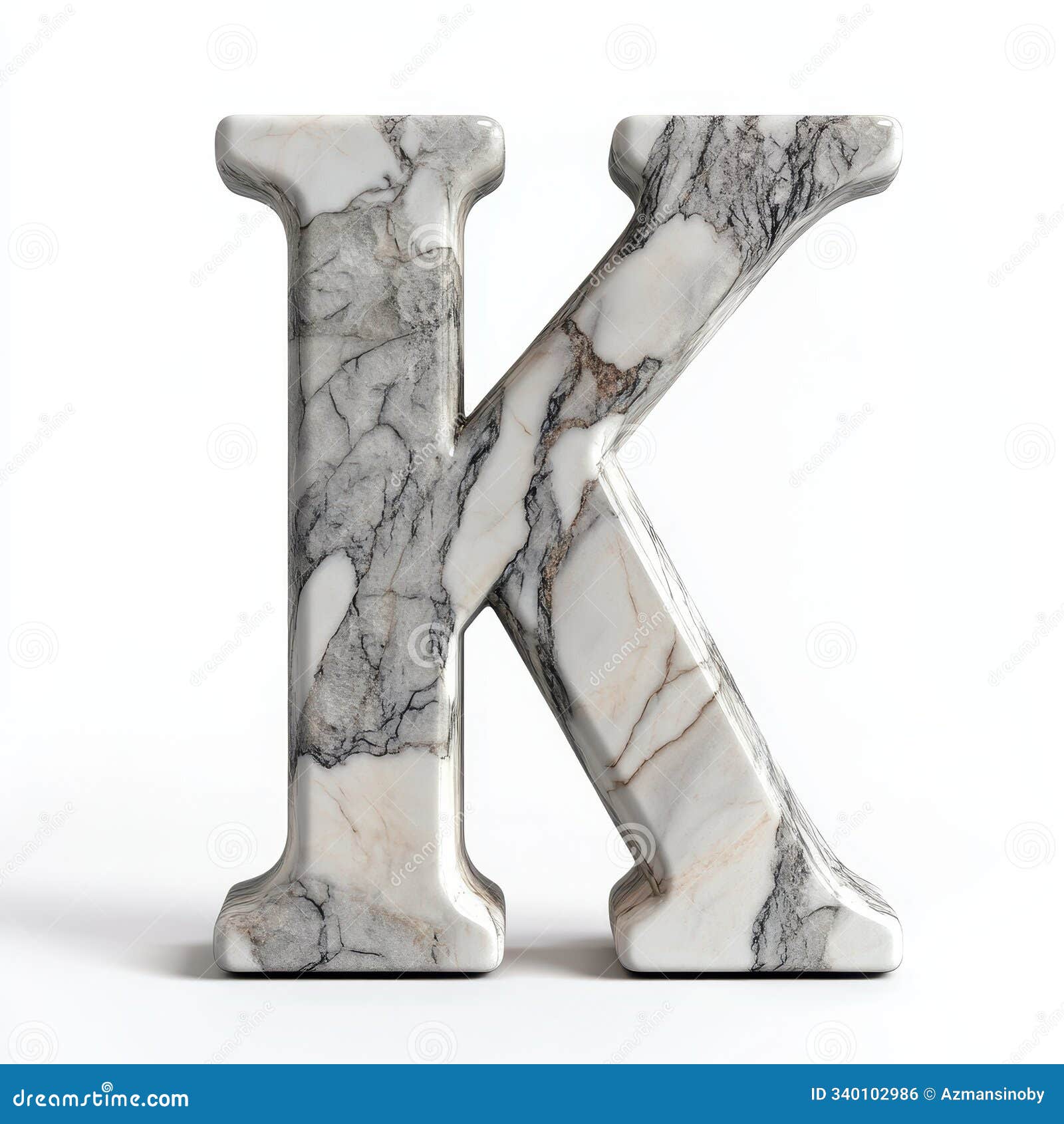 A Stylized Marble Letter K with a Polished Finish, Showcasing Elegance ...