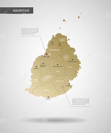 Stylized Mauritius Map Vector Illustration. Stock Vector - Illustration ...