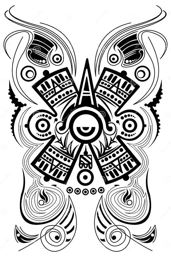 Stylized Mayan Symbol - Tattoo - Vector Stock Vector - Illustration of ...