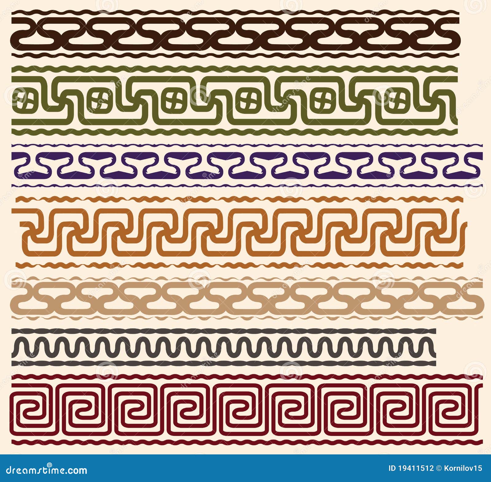 Stylized meanders stock vector. Illustration of base - 19411512