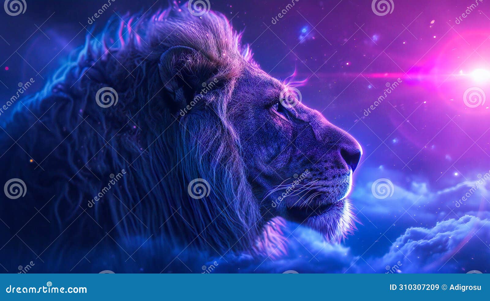 A Stylized Mighty Fantasy Lion Head Royalty-Free Stock Photography ...