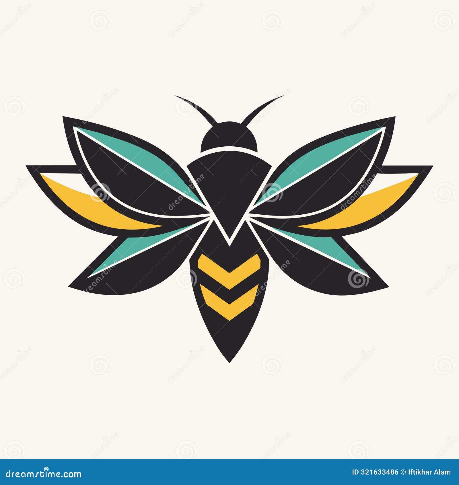 A Stylized, Minimalist Logo Featuring Bee Wings in a Symmetrical Design ...