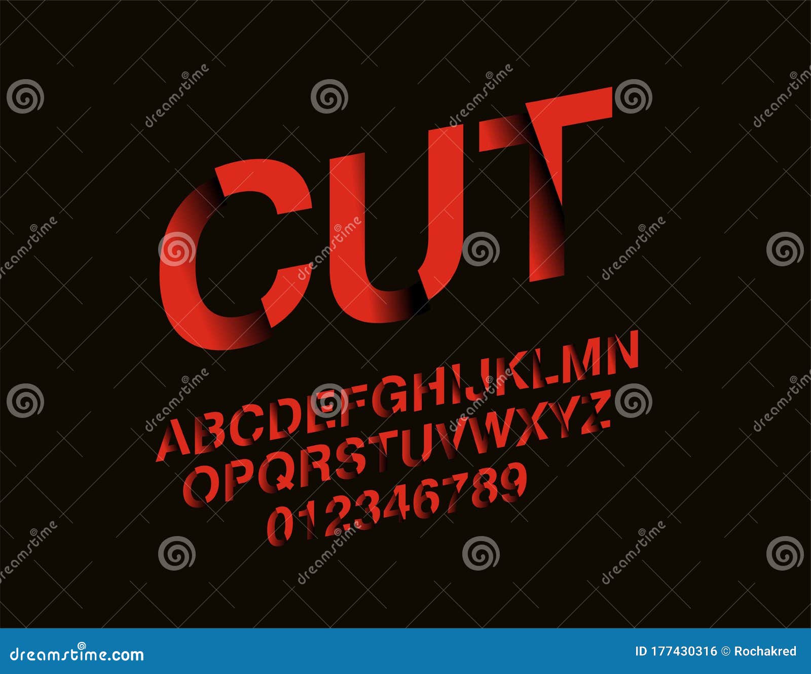 Stylized Modern Cut Abstract Font Set of Alphabet Vector Stock Vector ...