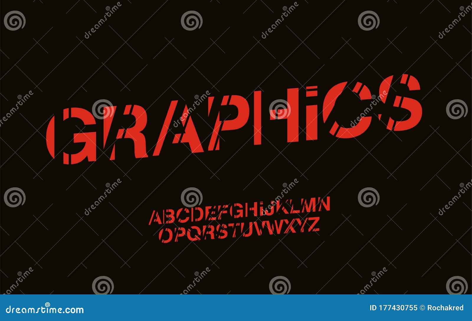 Abstract Font For Titles. Vector Alphabet. You Can Change The Li ...