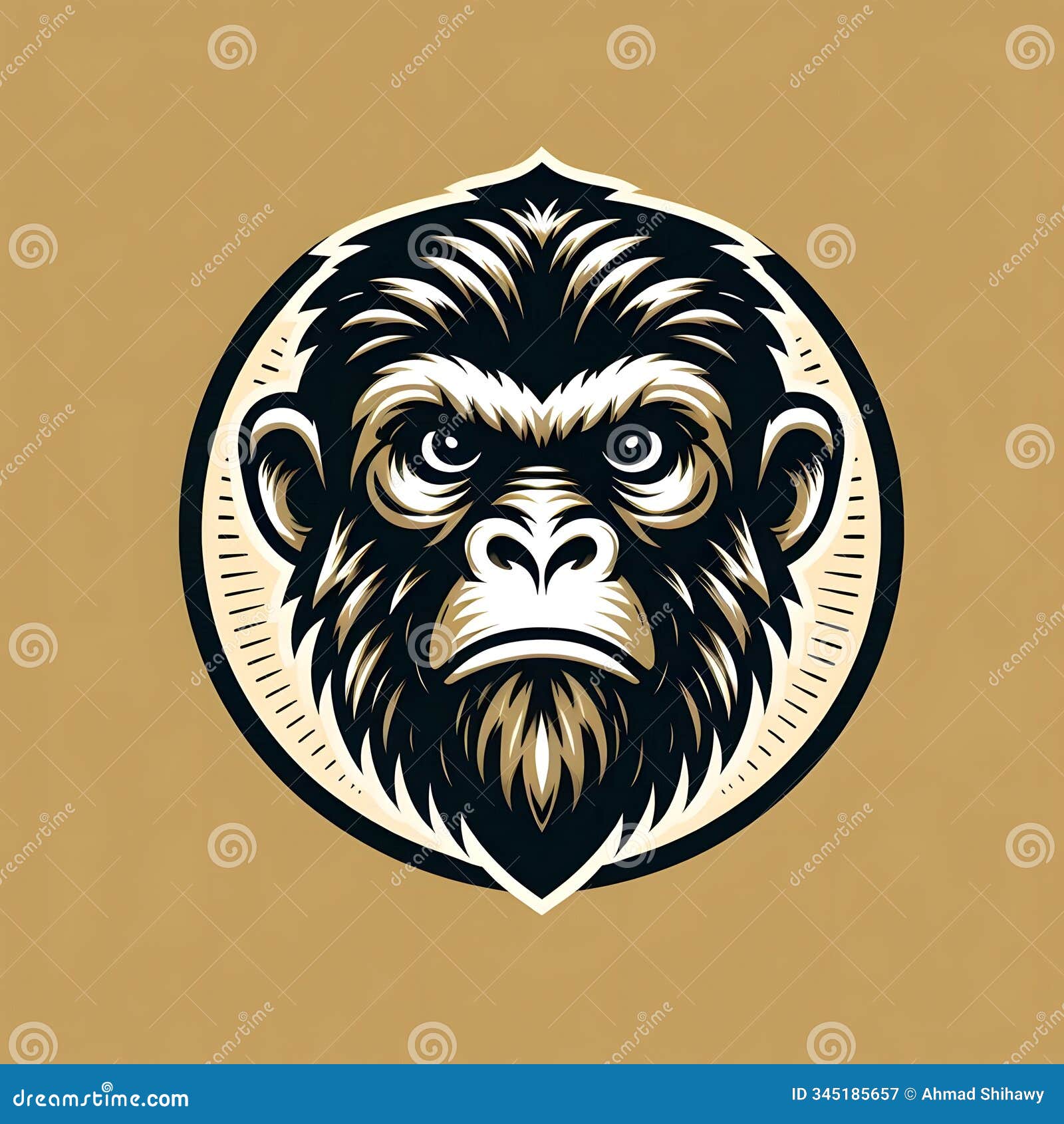 Monkey Stylized Zentangle Style. Ethnic Monkey Vector Illustration ...