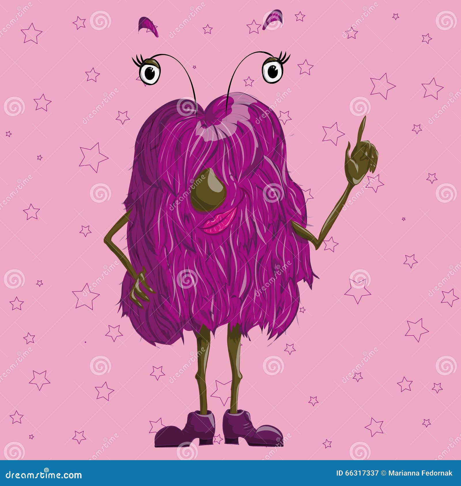 Stylized Monster, Beautiful and Cute Stock Illustration - Illustration ...