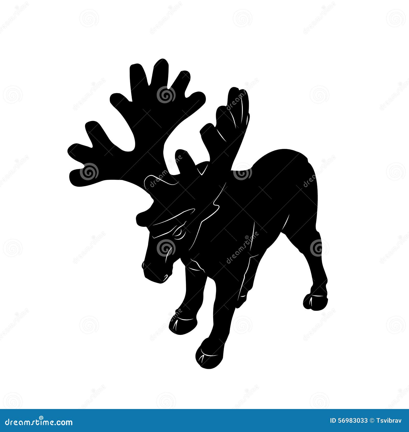 Moose, Vector Illustration , Black Silhouette Profile | CartoonDealer ...