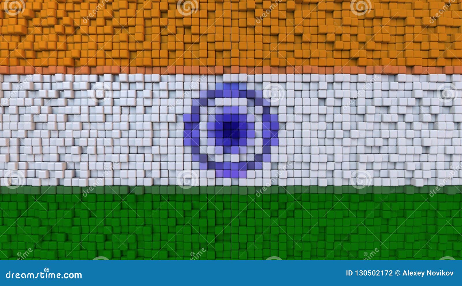 Stylized Mosaic Flag of India Made of Moving Pixels, Seamless Loop ...