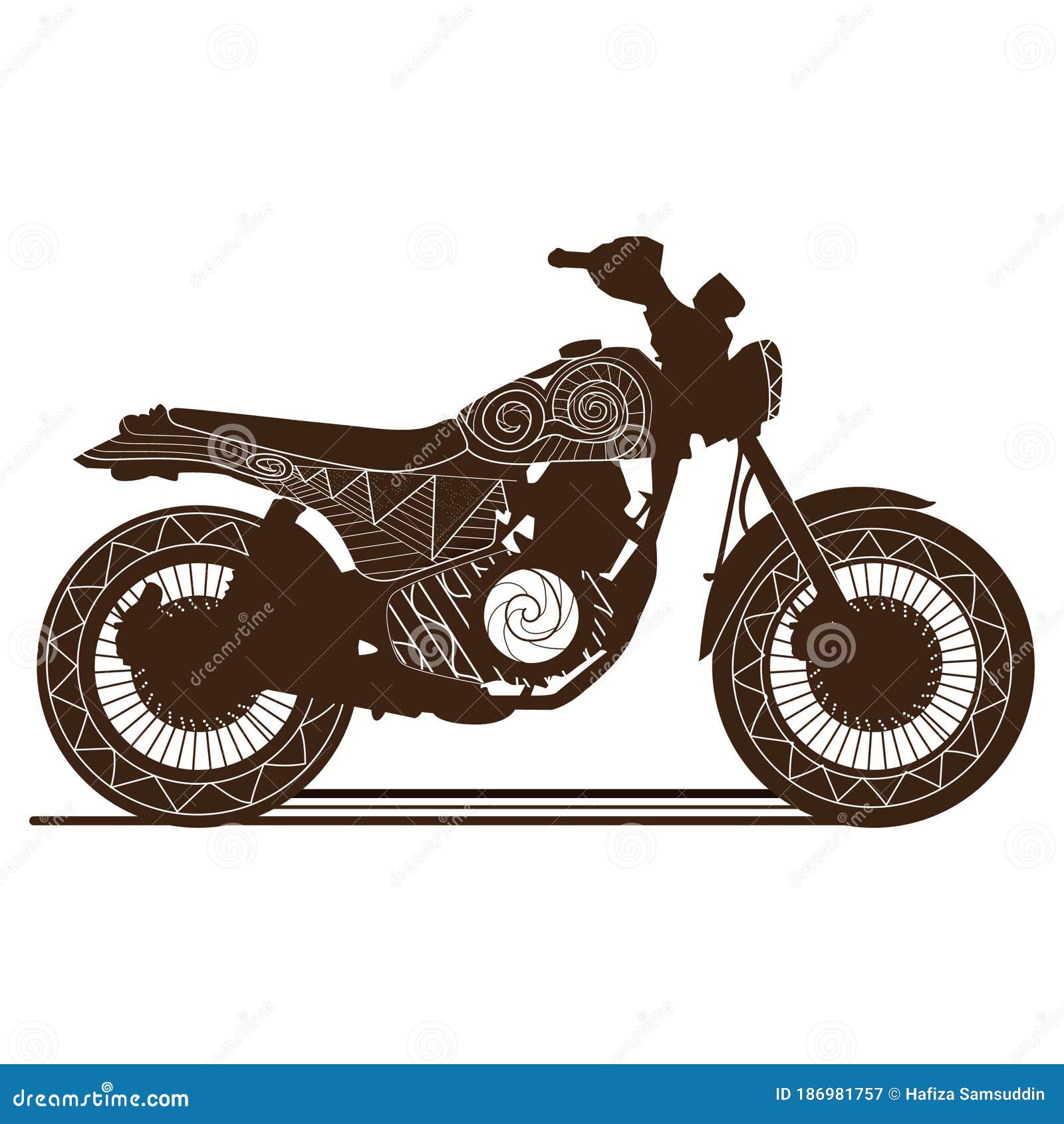 Stylized Motorbike Design. Vector Illustration Decorative Design Stock ...