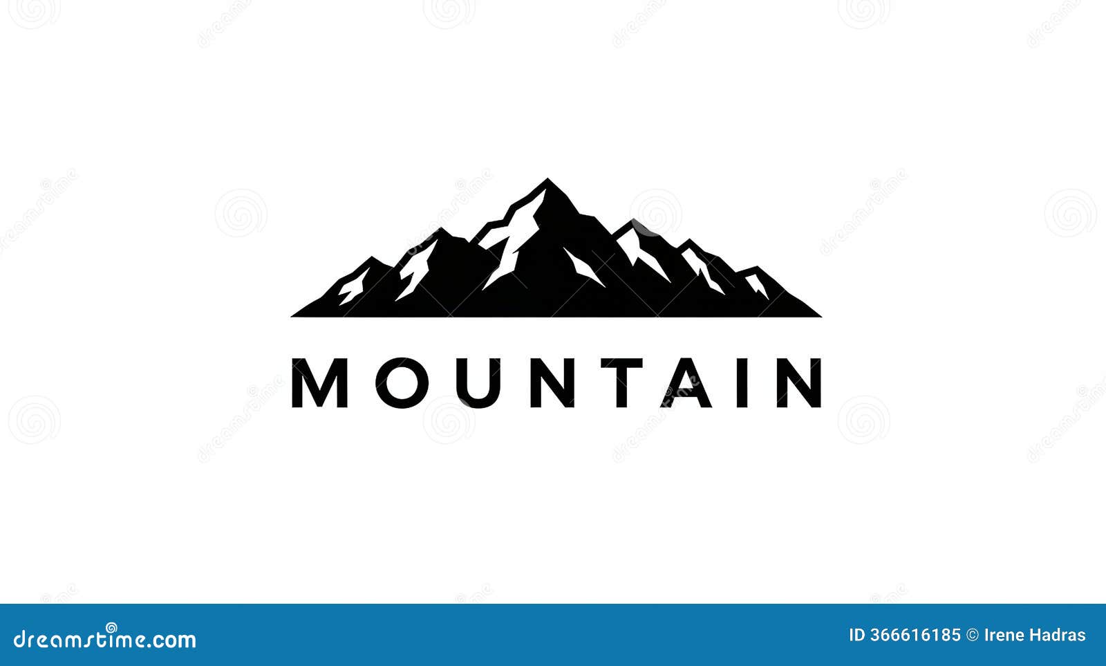 Stylized Mountain Illustration With Sharp, Jagged Peaks In Black, White ...