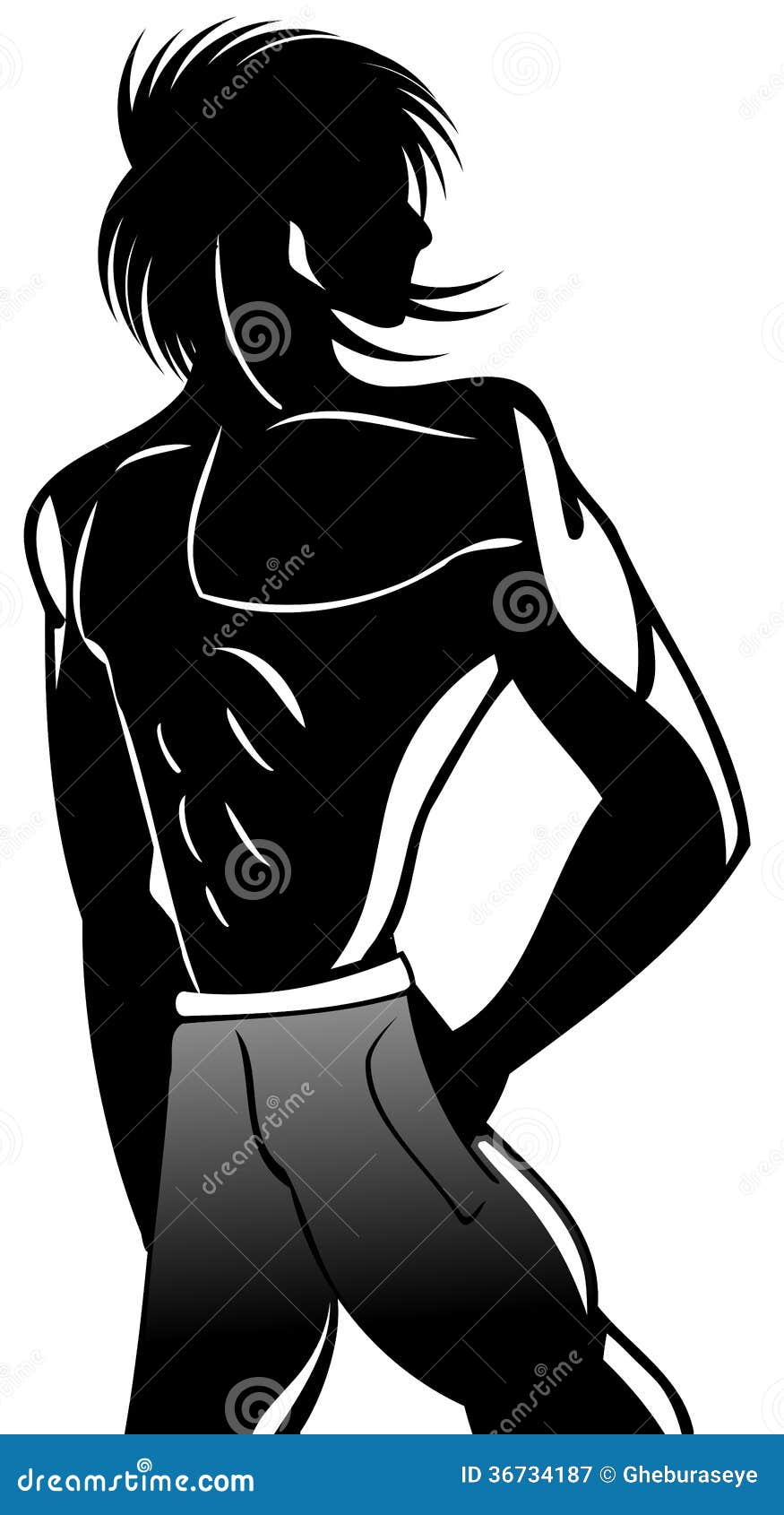 Stylized Muscular Man Isolated Stock Illustration - Illustration of ...