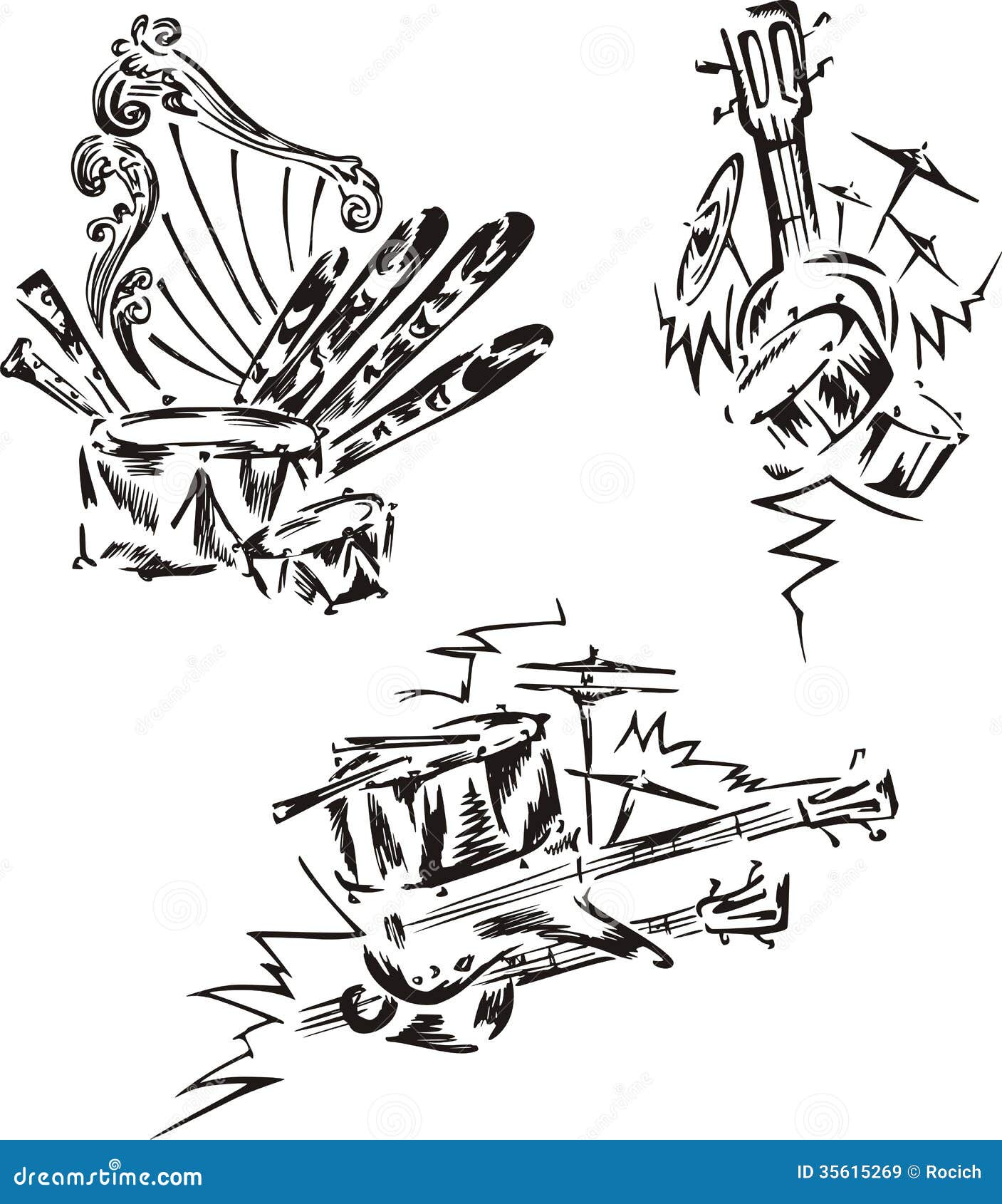 Stylized Music Notes. Cartoon Vector | CartoonDealer.com #76163439