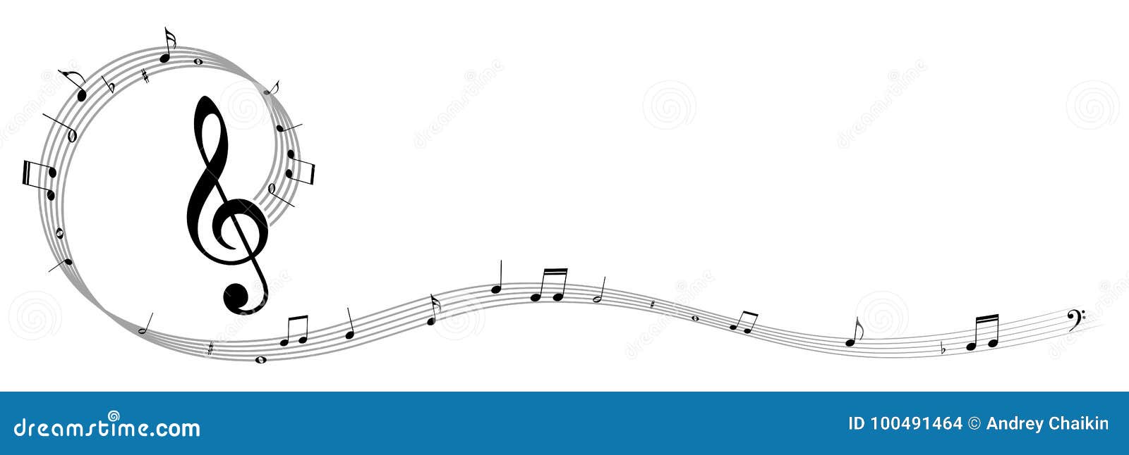 Stylized music notes. stock vector. Illustration of song - 100491464