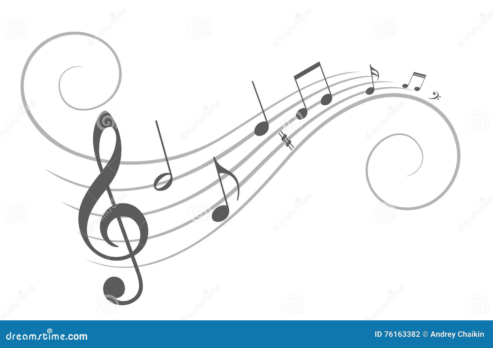 Stylized music notes. stock vector. Illustration of vector - 76163382