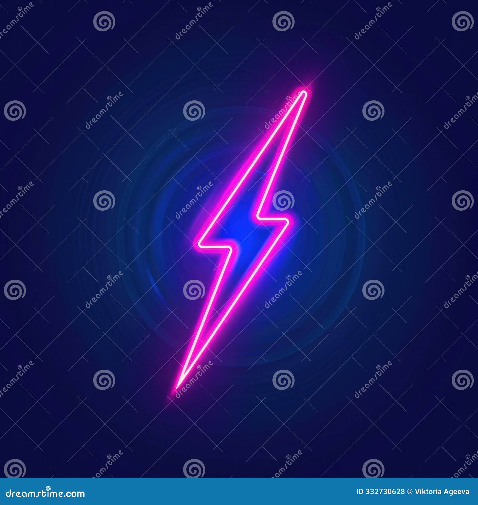 Neon Lightning Bolt Design on a Dark Background, Showcasing Vibrant ...