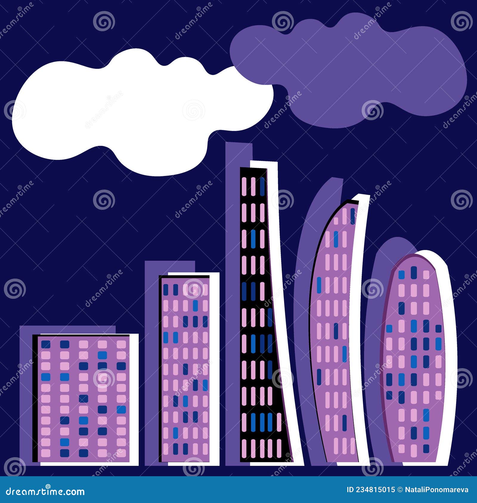 A Stylized Night City - Graphics. Megalopolis, Modern Architecture ...