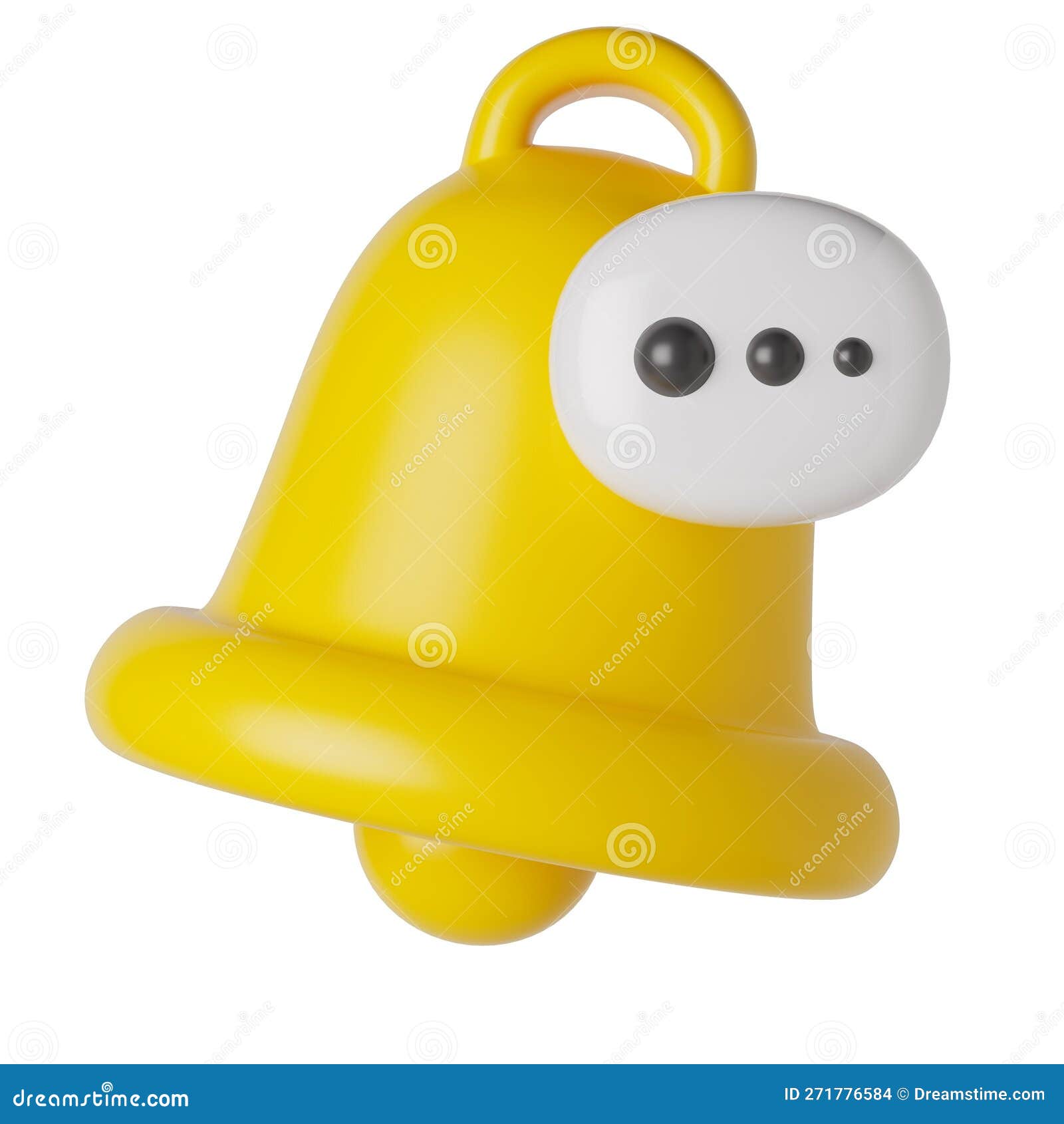 Stylized Notification Bell Icon with Text Bubble. Yellow Alert Symbol ...