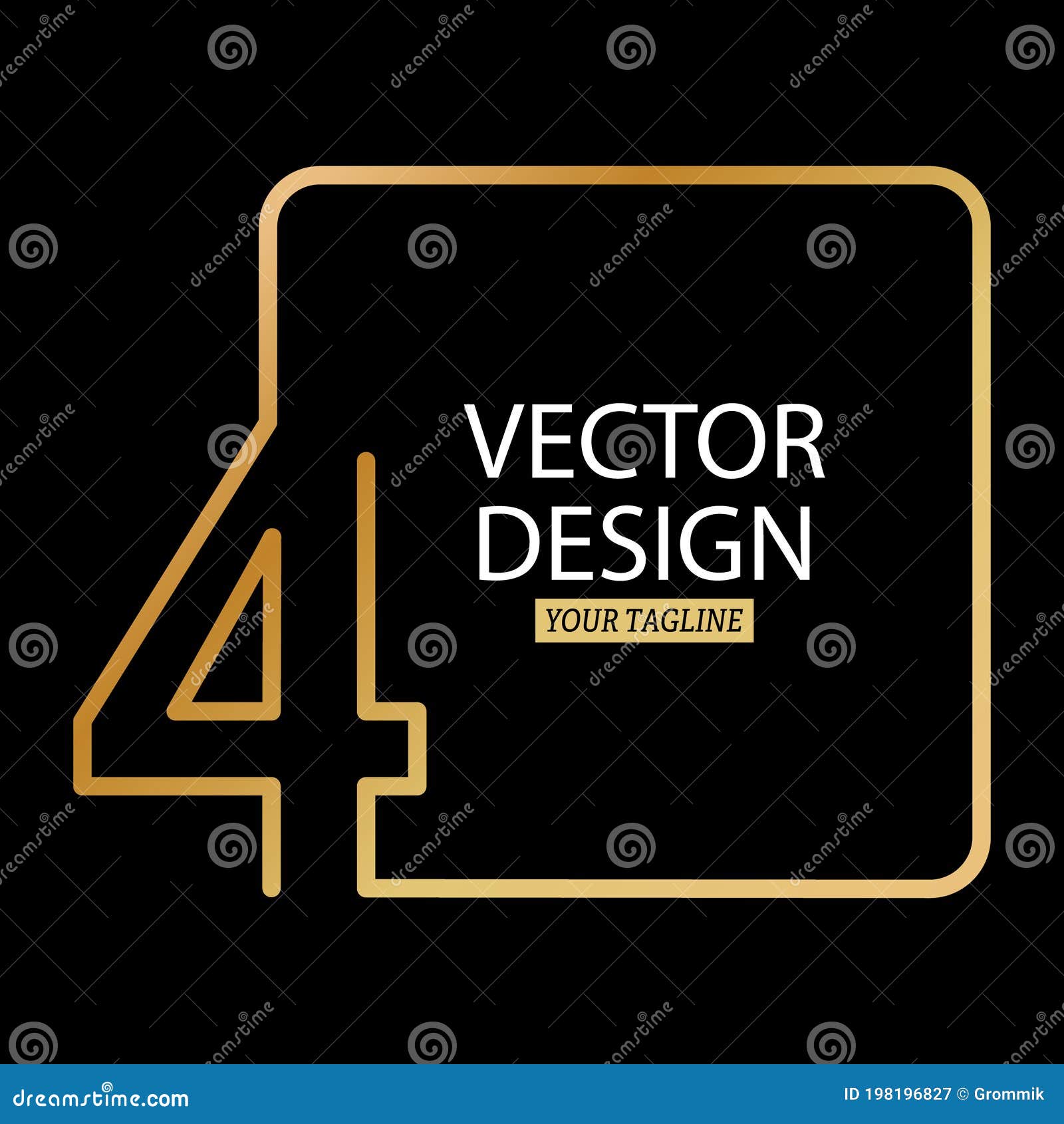 Stylized Number 2 With A Square Border. Vector Template For Logo, Label ...
