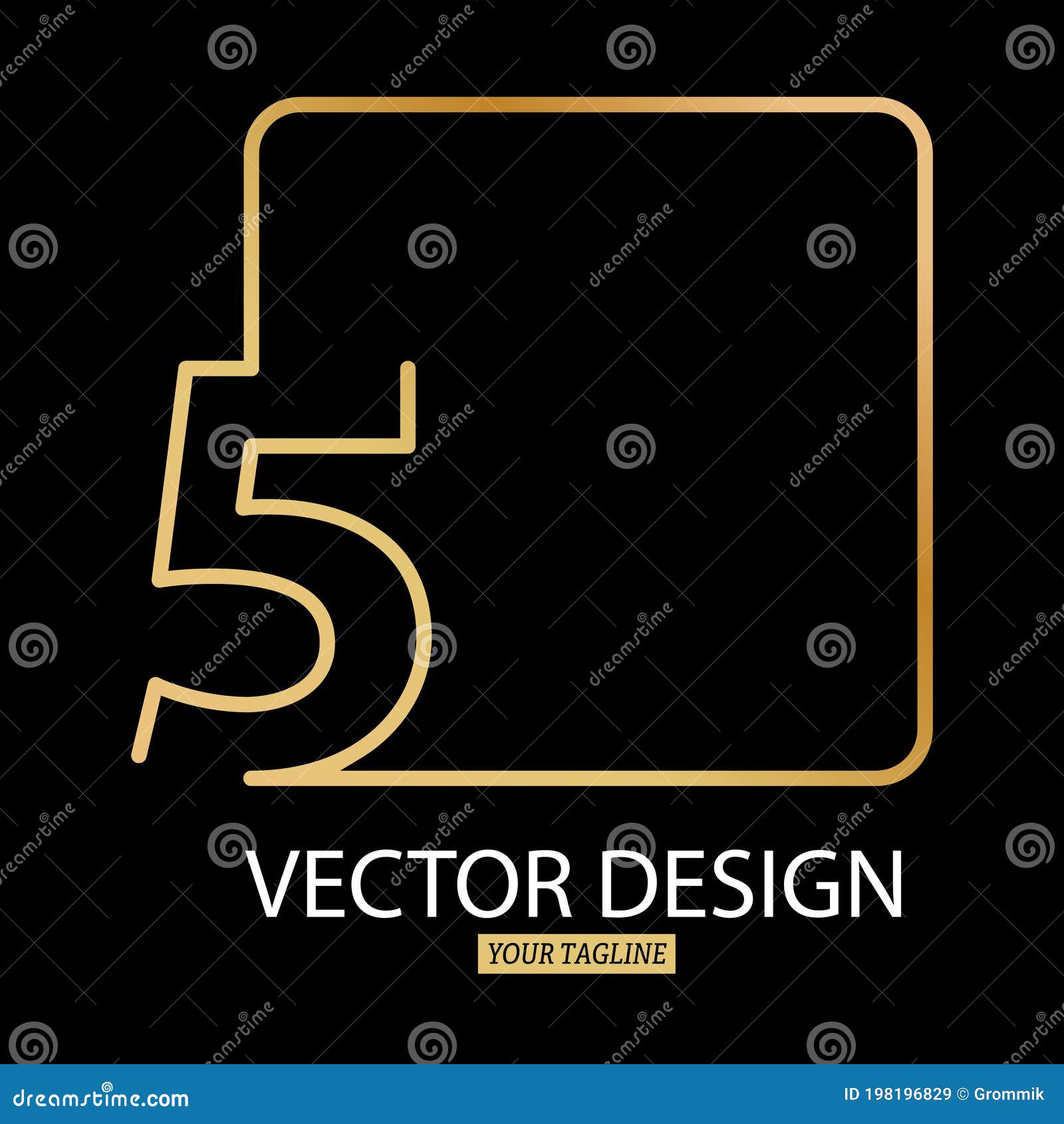 Stylized Number 4. Ornament And Crown Monogram Template For Business ...