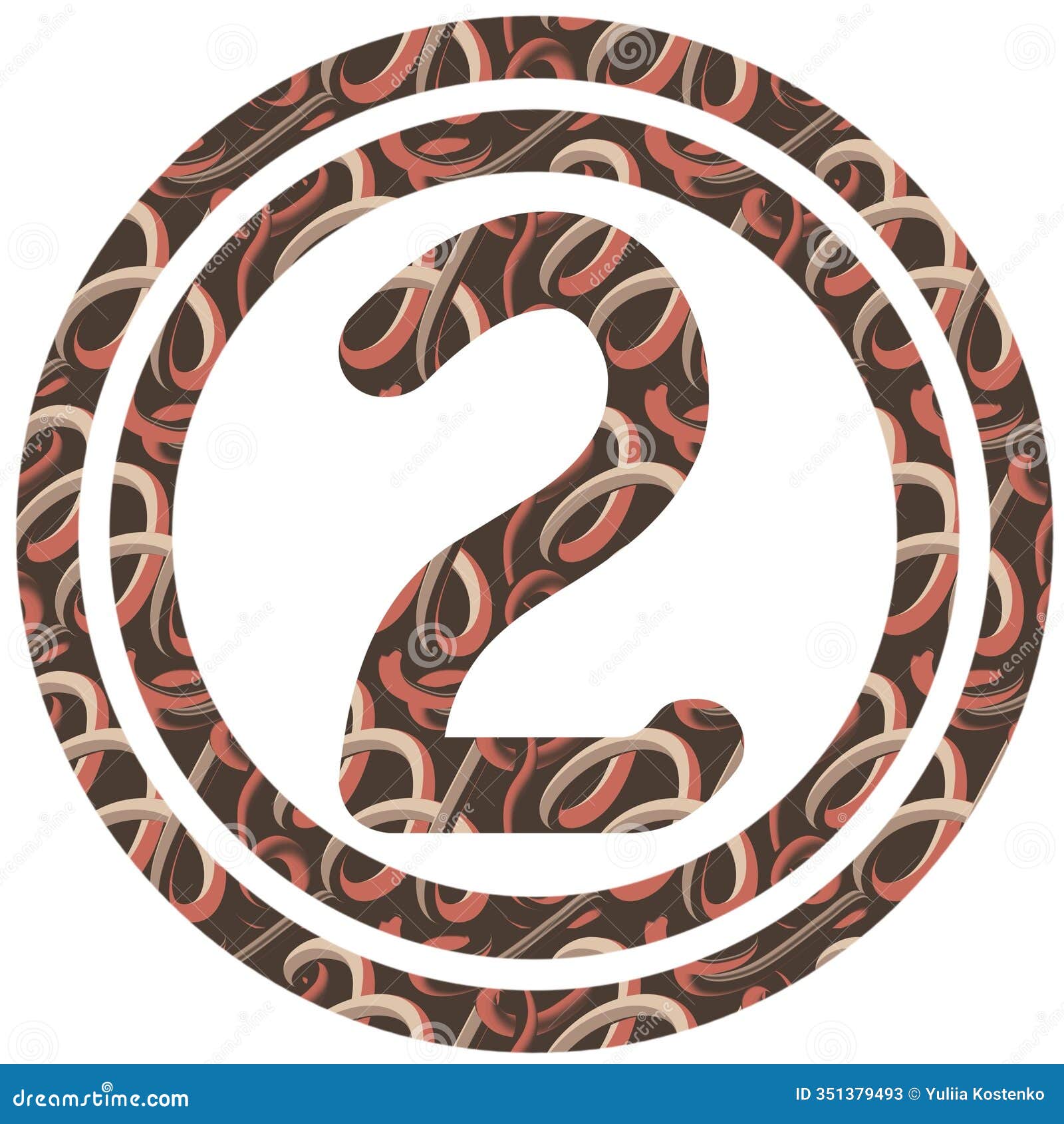 Stylized Number 2. Ornament And Crown Monogram Template For Business ...