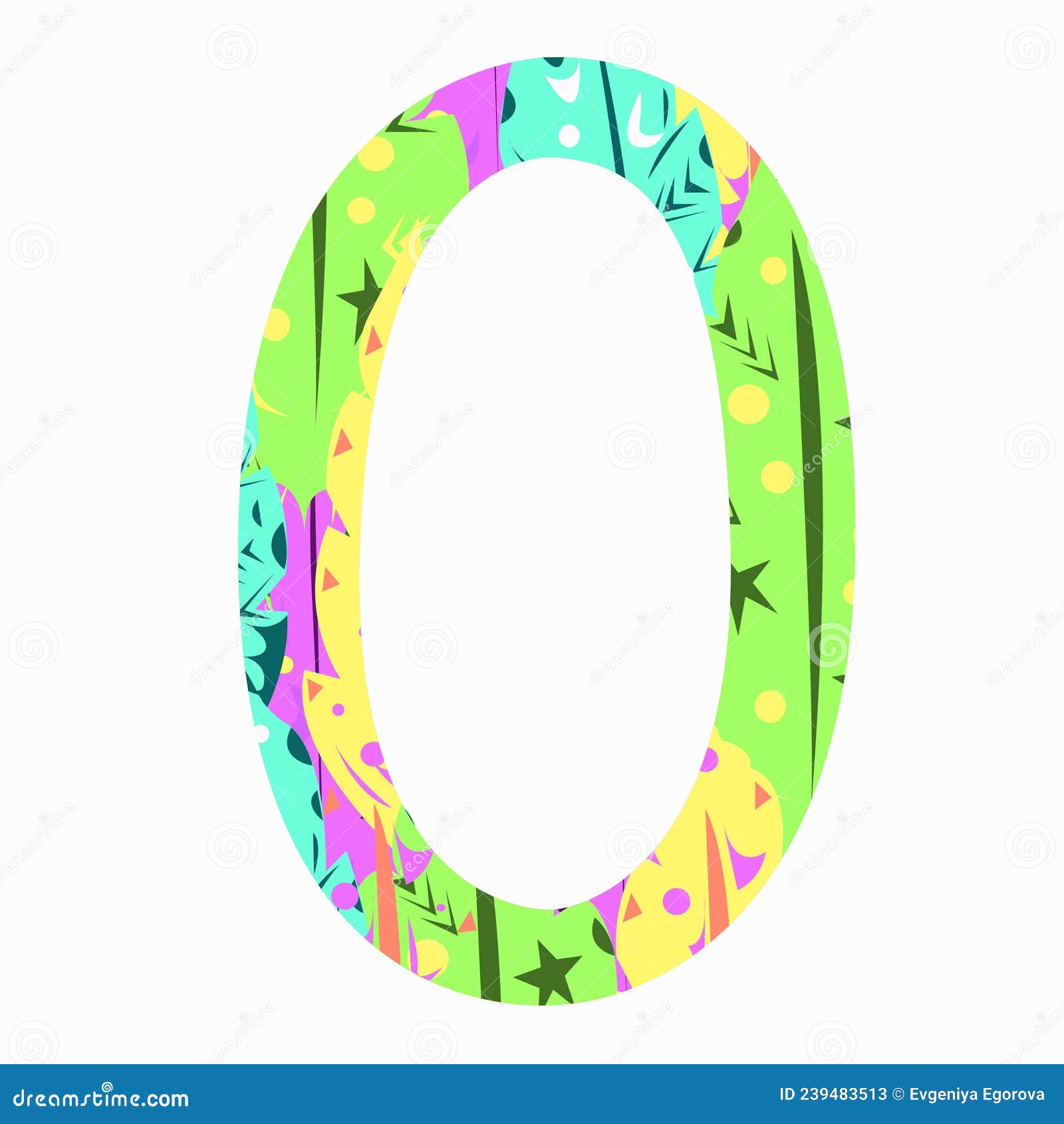 Stylized Number Zero with an Abstract Pattern Stock Vector ...