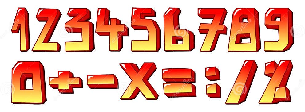 Stylized numbers stock vector. Illustration of element - 15249780